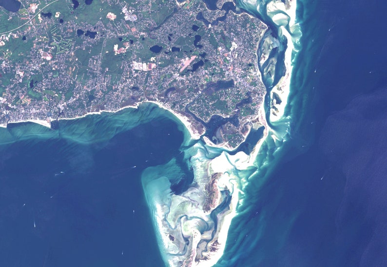 Cape Cod Satellite Imagery Massachusetts USA Aerial Map | Etsy