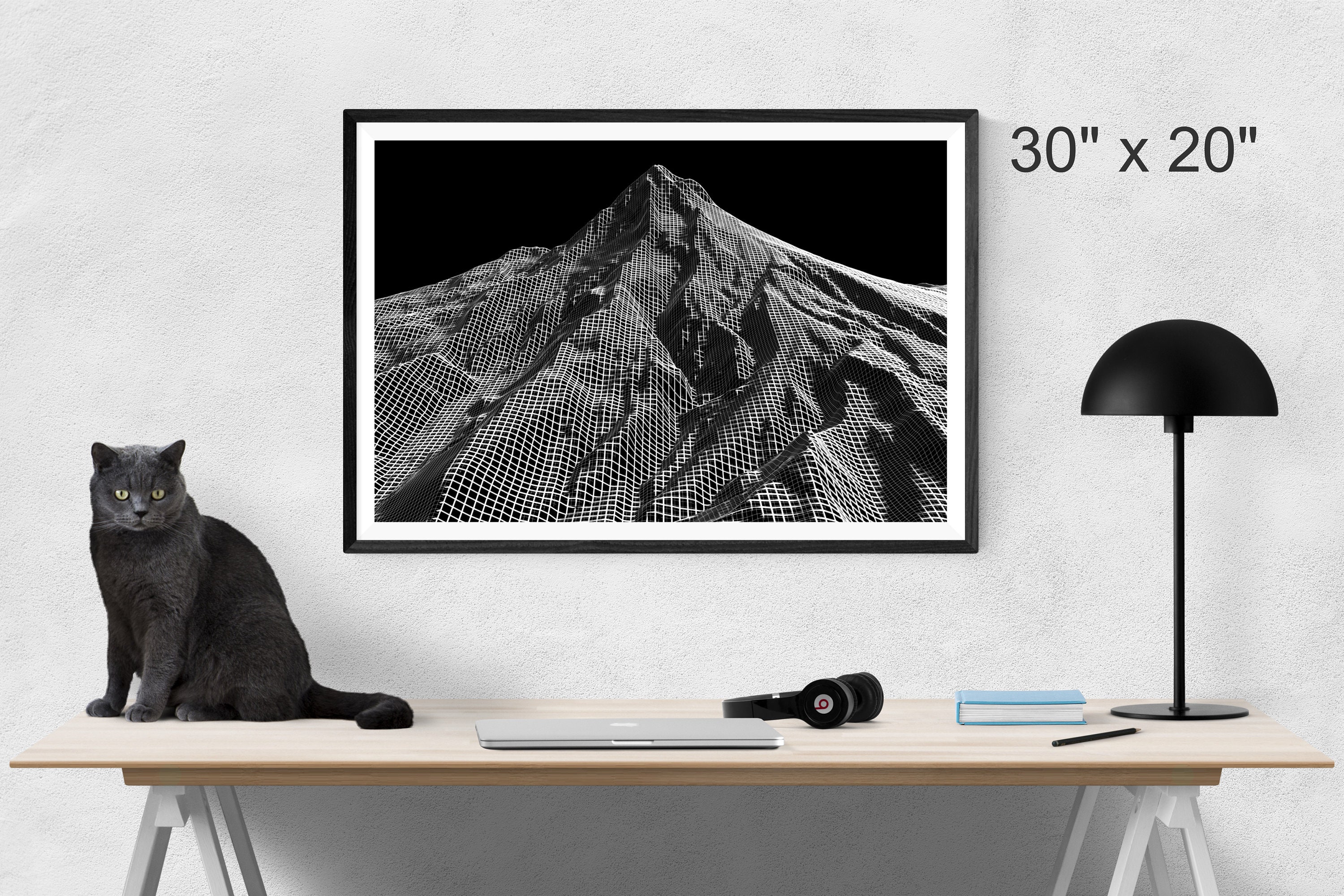 Mount Hood 3D Map in White, Mt Hood, 3D Mesh, Abstract, Map ...