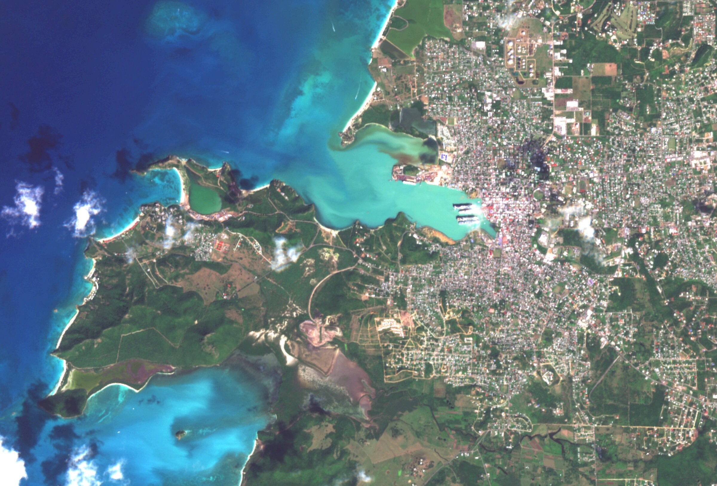 Antigua Satellite Imagery, Caribbean, Aerial Map, Map Art, Vibrant ...