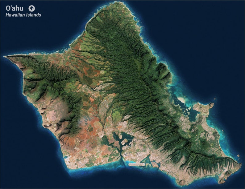 Oahu 3d Printed Relief Map Sandstone Hawaii Map Etsy
