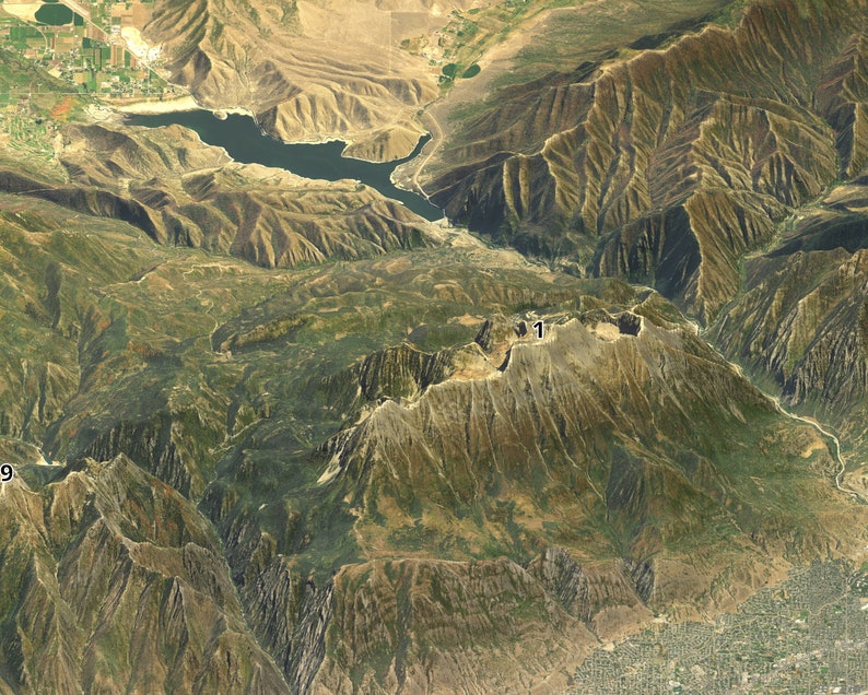 Central Wasatch Range 3D Map, Utah, Aerial Map, Map Art, 3D Rendering ...