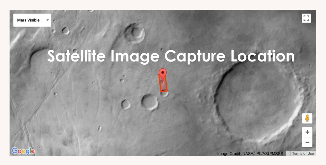 Mars, Crater in Claritas Fossae Region, Satellite Map - Etsy