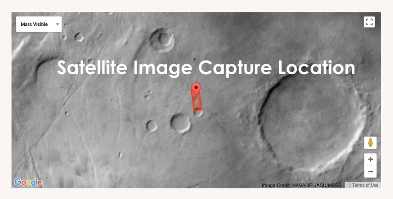 Mars, Crater in Claritas Fossae Region, Satellite Map - Etsy