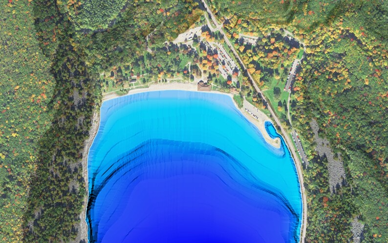 Devil's Lake State Park Bathymetry Map, Aerial Map, Map Art, State Park ...