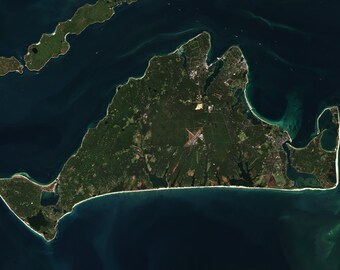 Nantucket Satellite Imagery Massachusetts USA Aerial Map | Etsy