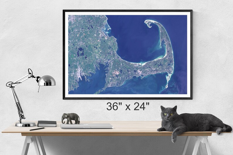 Cape Cod Satellite Imagery Massachusetts USA Aerial Map | Etsy