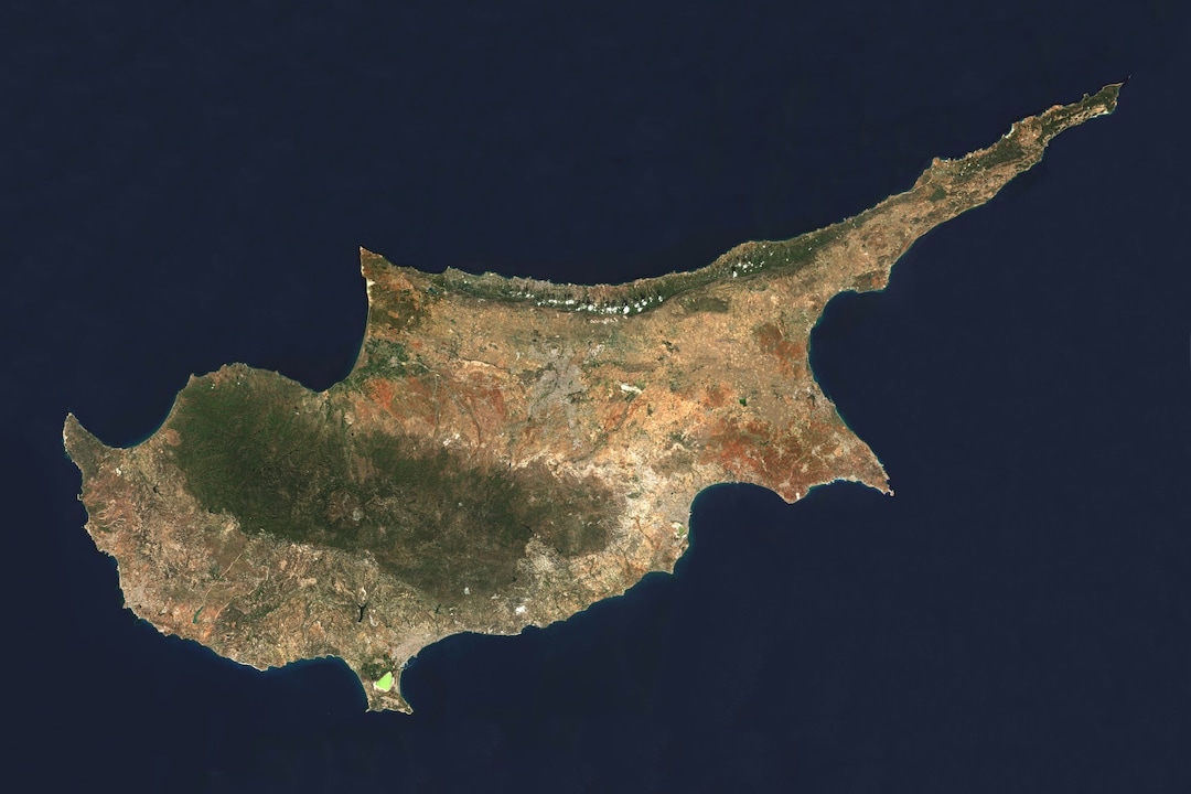 Cyprus Satellite Imagery, Cyprus, Mediterranean, Island, Aerial Map ...