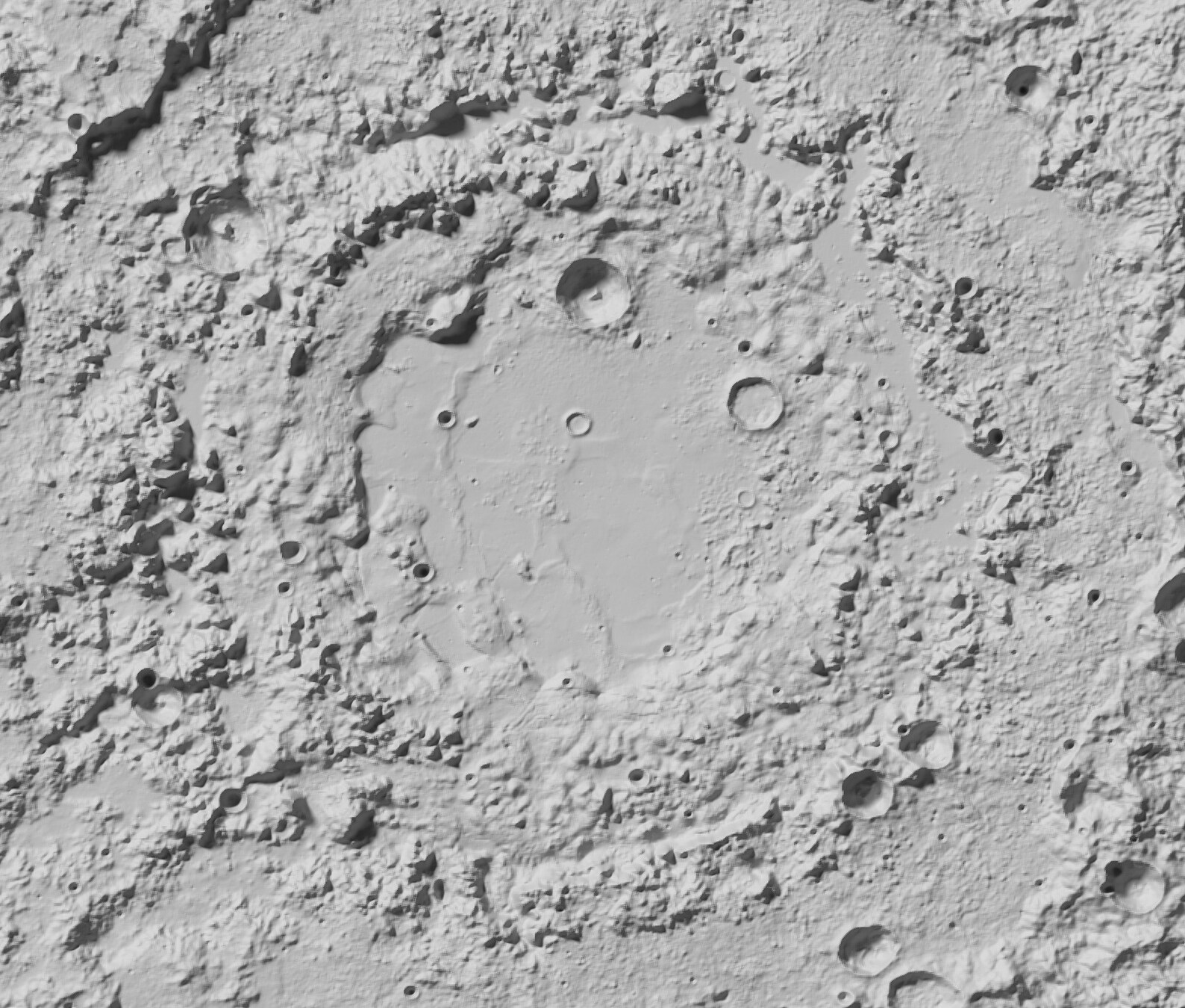 The Moon - Mare Orientale Gray-scale Relief Map, Lunar Topographic Map ...