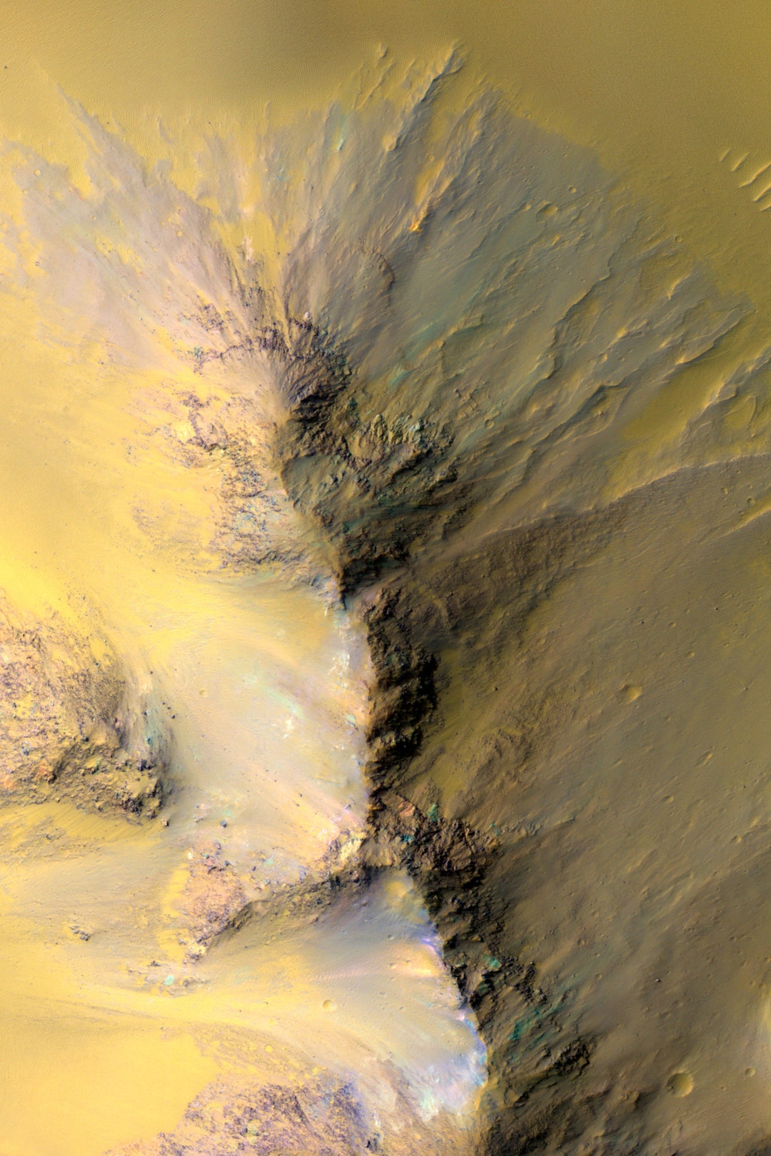 Mars: the Hills in Ganges Chasma (infrared), Satellite Image, Satellite ...
