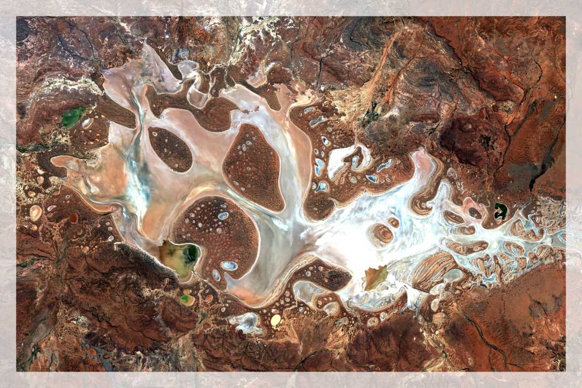 Lake Carnegie, Western Australia, Satellite Image, Print, Vibrant ...