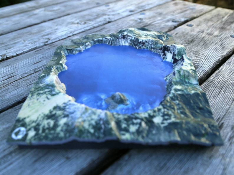 Crater Lake Oregon 3D Printed Relief Map 3D Topo Map - Etsy