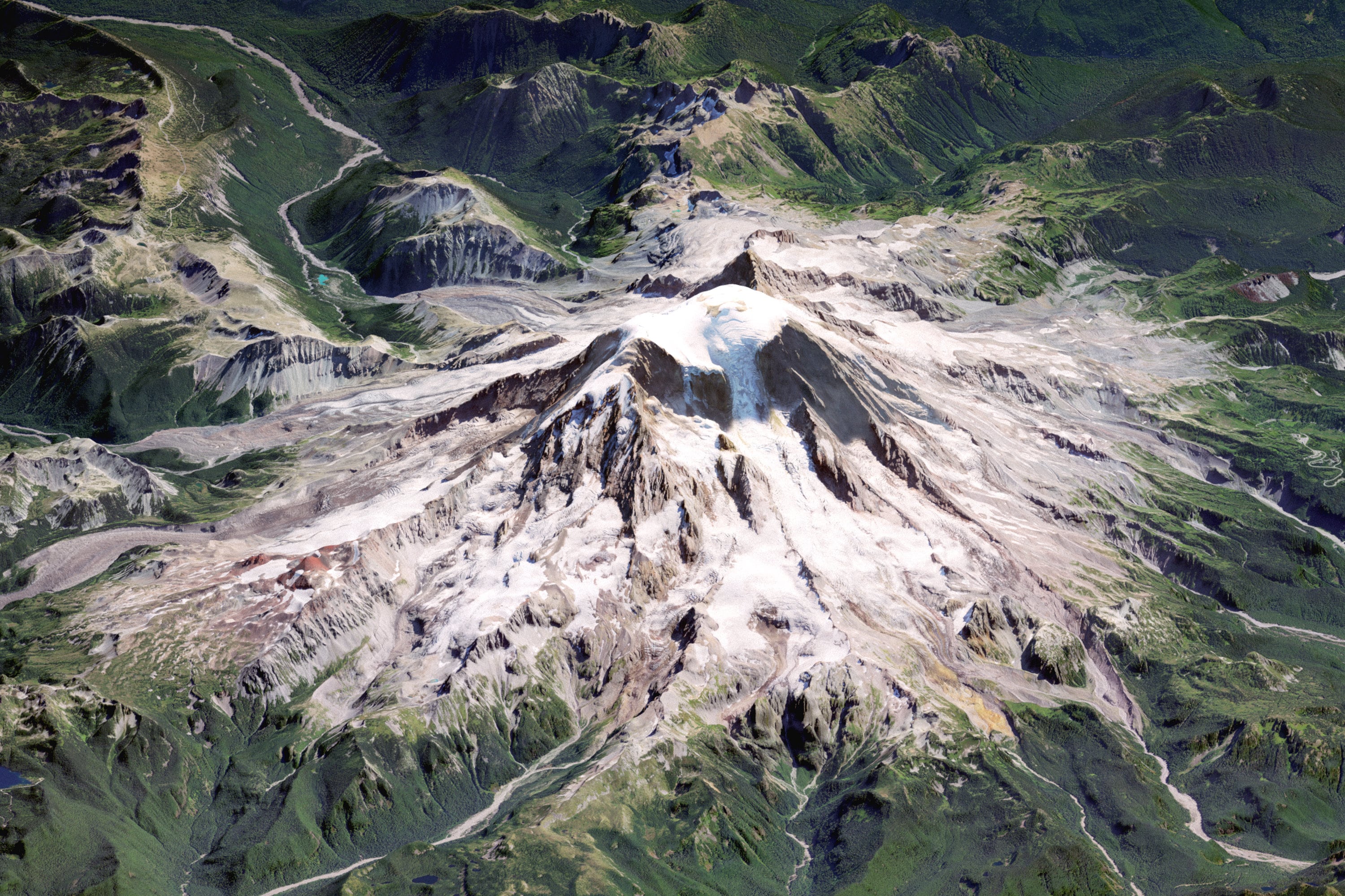 Mount Rainier Volcano Map
