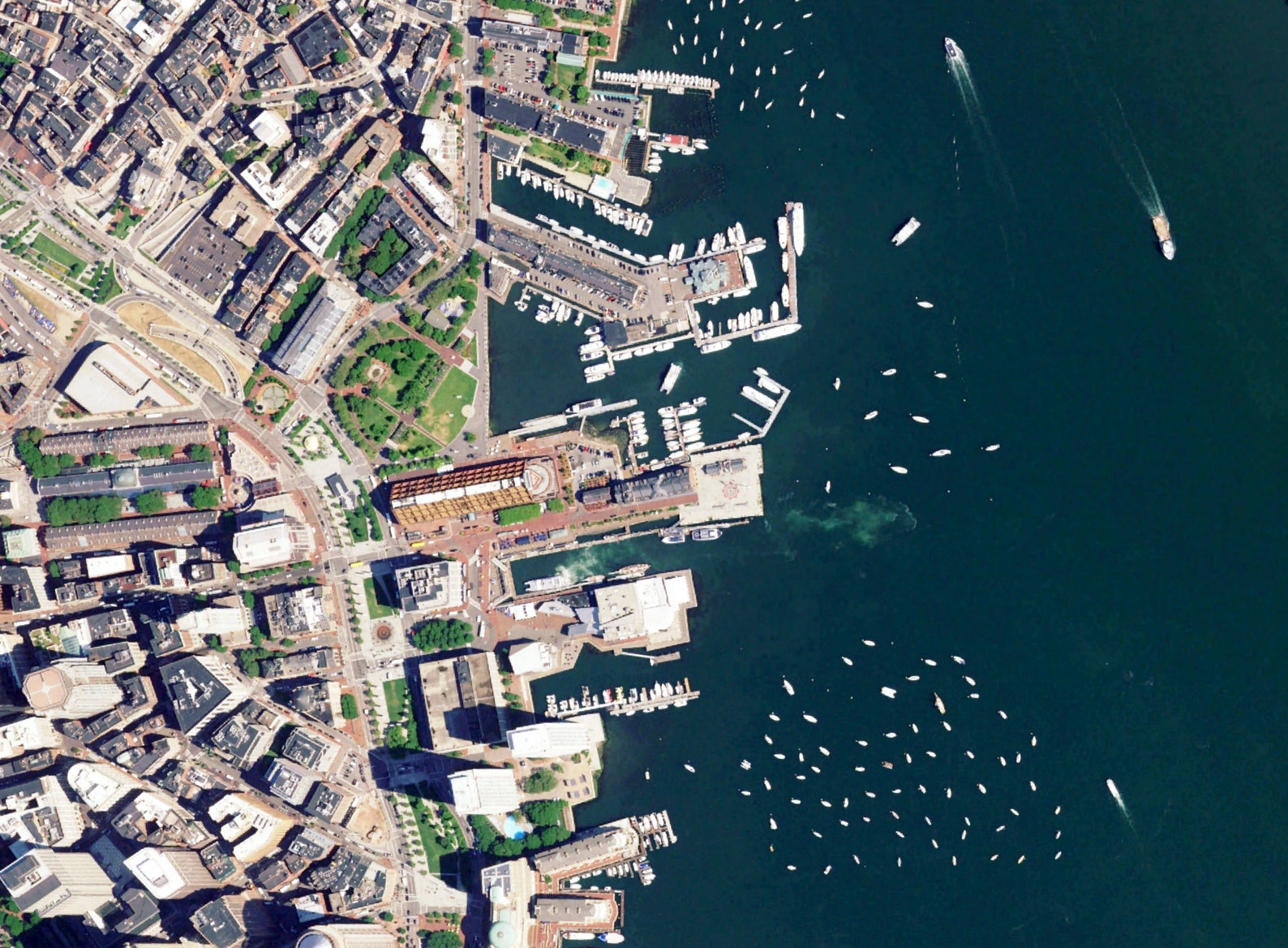 Downtown Boston Aerial Imagery, Boston, Massachusetts, USA, Aerial Map ...