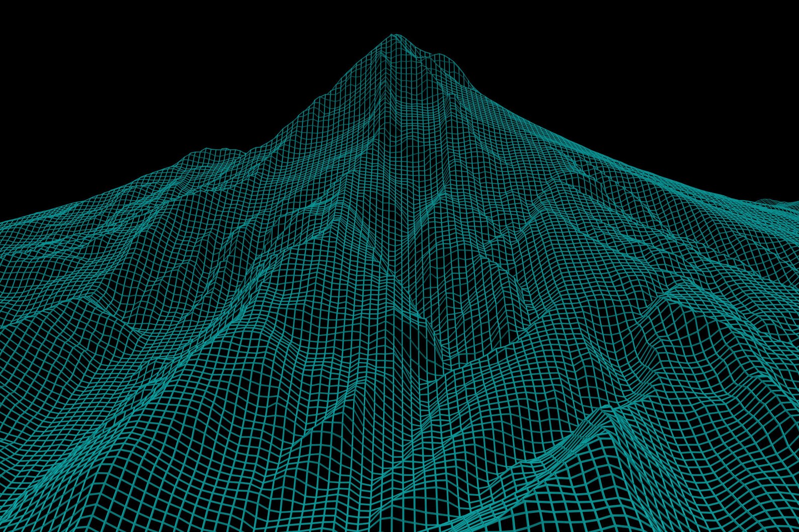 Mount Hood 3D Map in Cyan, Mt Hood, 3D Mesh, Abstract, Map, Cartography ...