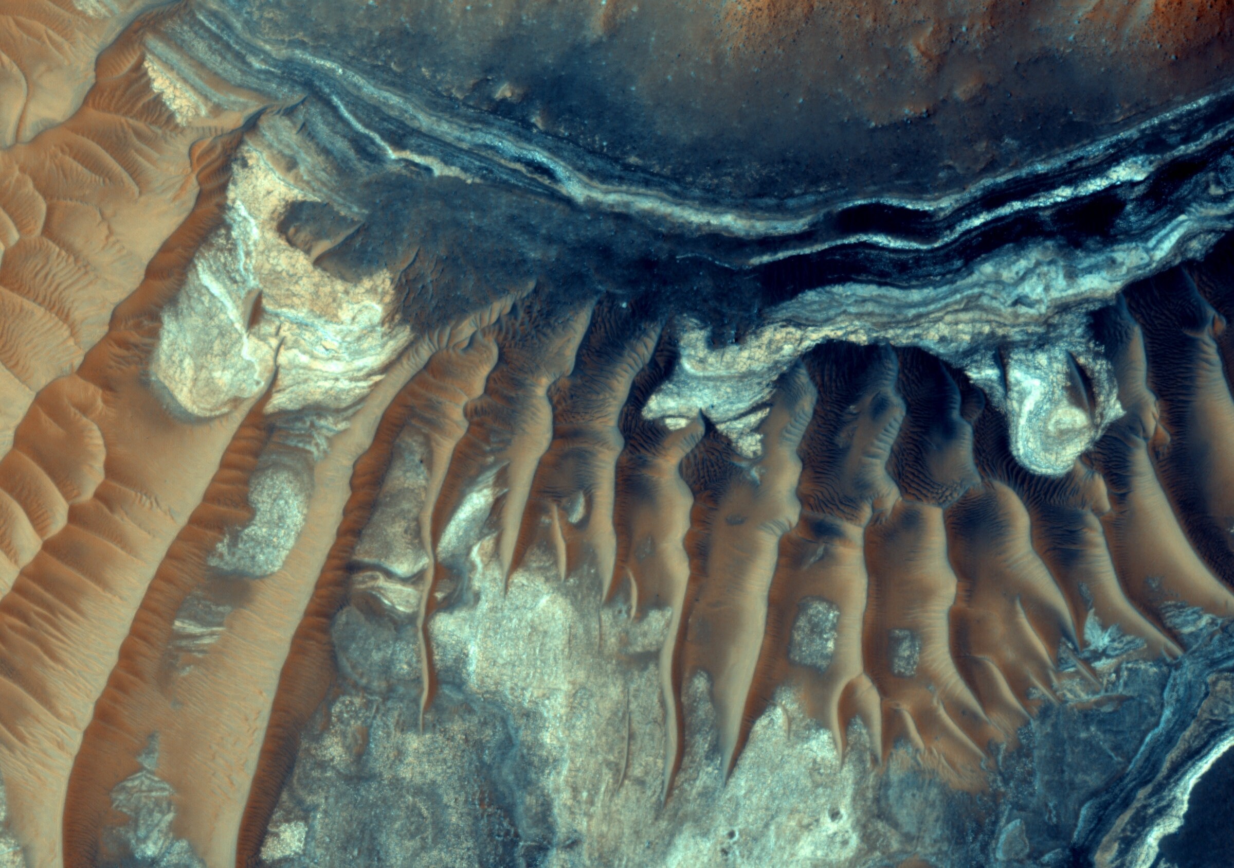 Mars: Deposits in Noctis Labyrinthus, Satellite Image, Satellite Map ...