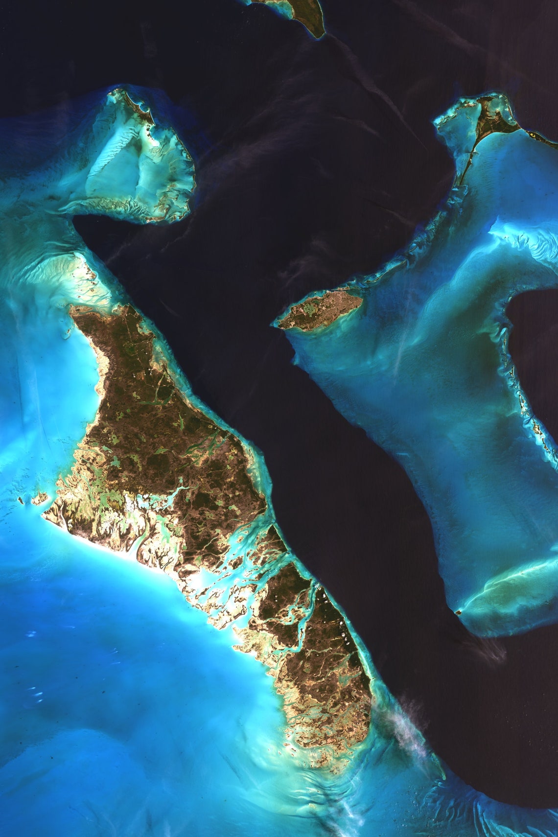 The Bahamas Satellite Imagery Bahamas Caribbean Aerial Map - Etsy