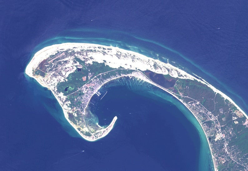 Cape Cod Satellite Imagery Massachusetts USA Aerial Map | Etsy