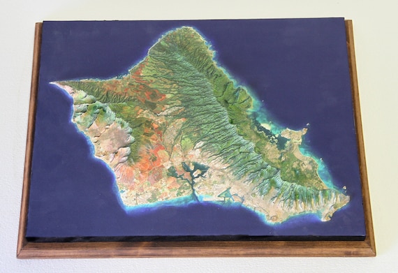 O'ahu 3D Printed Relief Map Large Solid Surface PLA | Etsy Canada