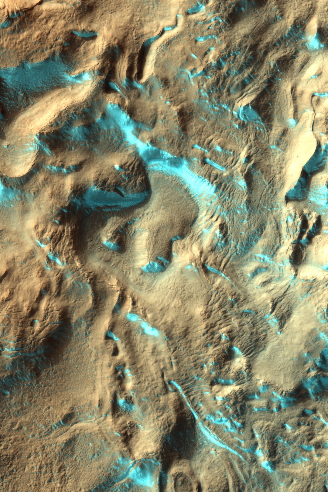 Mars: Streamers of Frost, Satellite Image, Satellite Map, Space, Mars ...