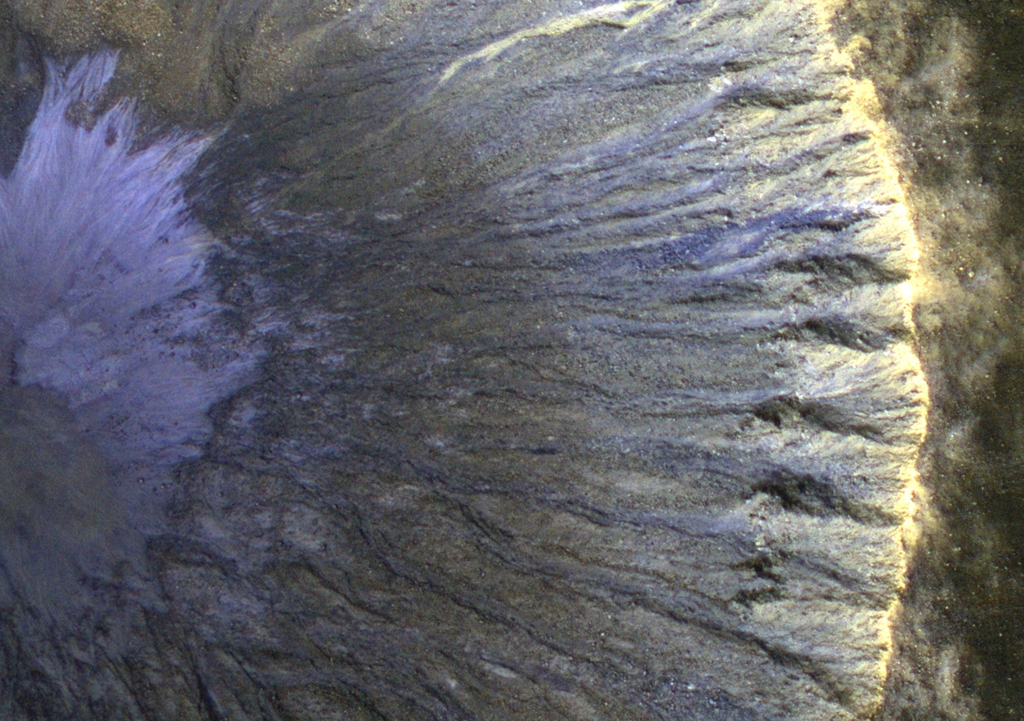 Mars: A Winters View of a Gullied Crater, Satellite Image, Satellite ...