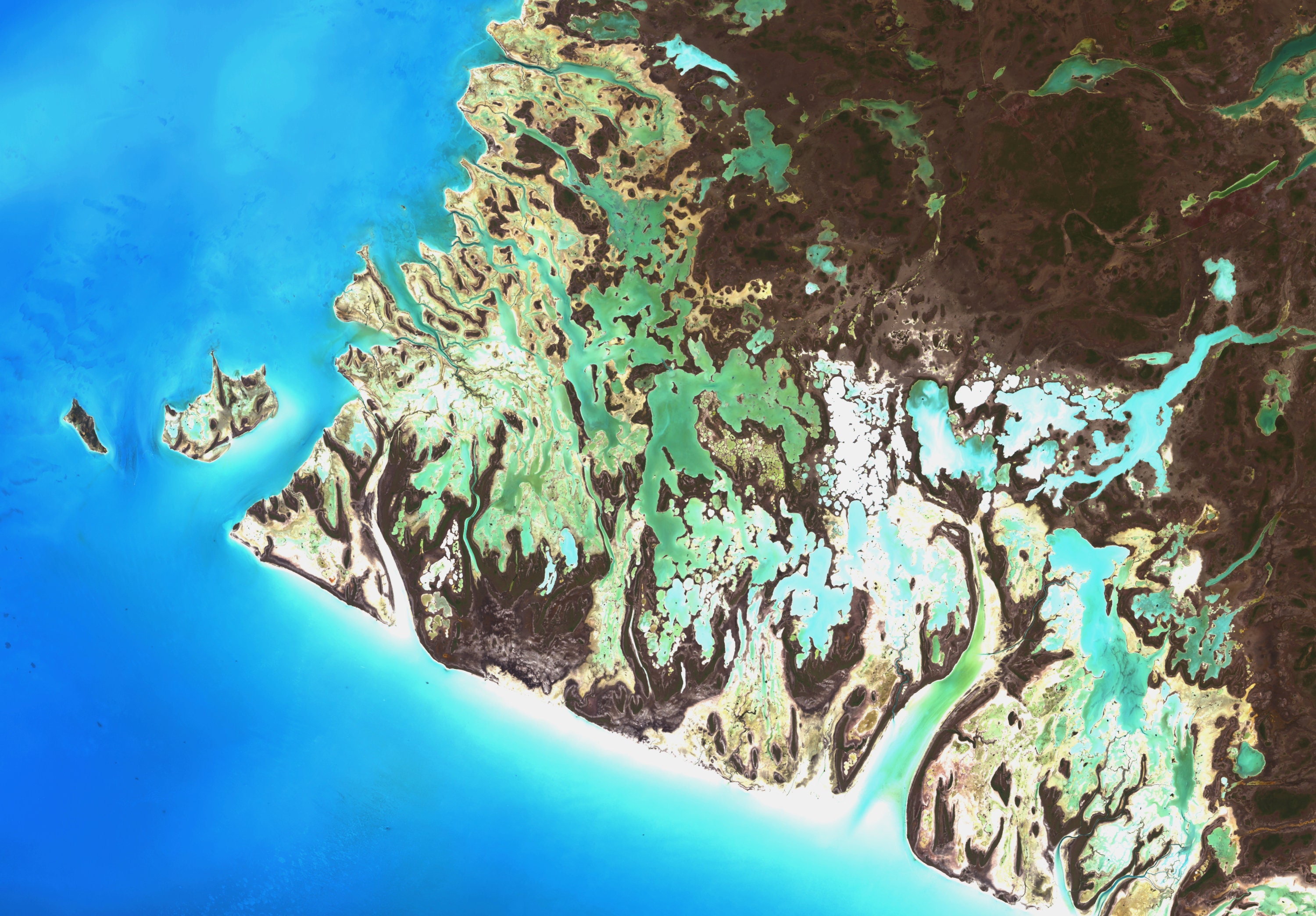Bahamas, Andros Island Aerial Map: the Bahamas, Central Andros ...