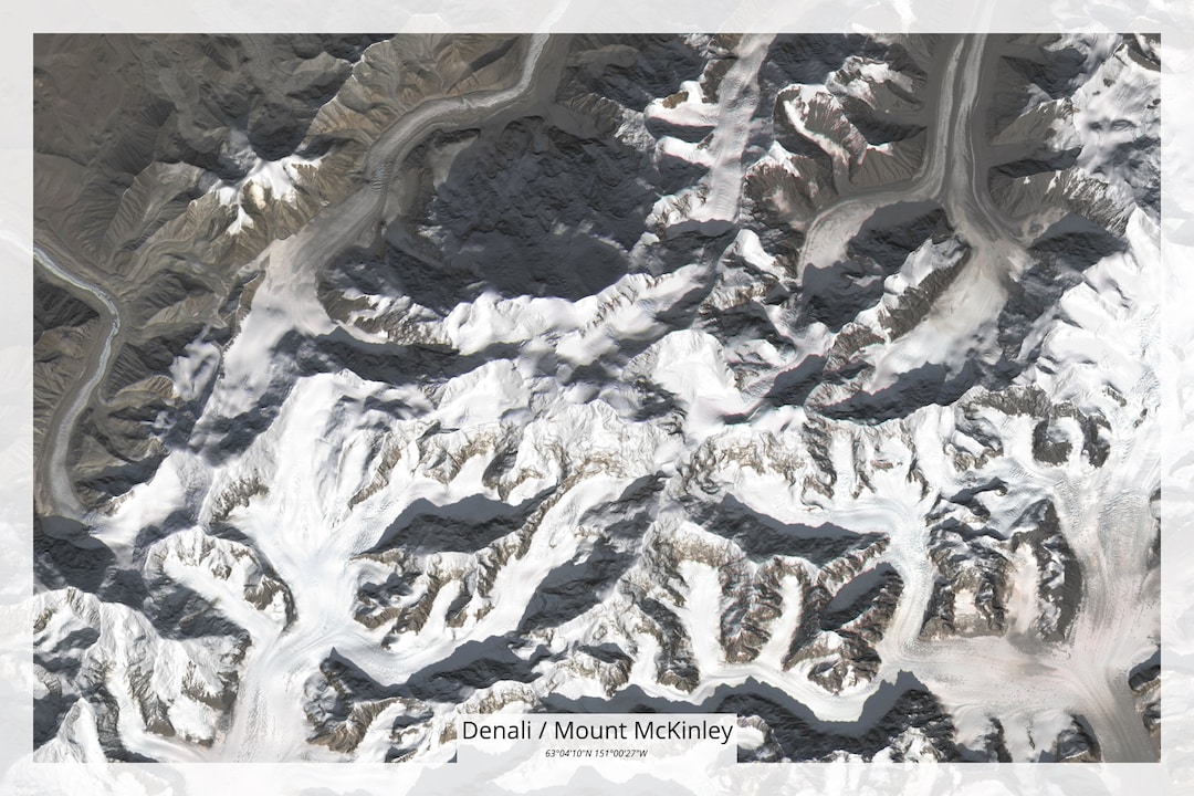 Denali (mount Mckinley) Satellite Map, Denali Map, Denali Topographic ...