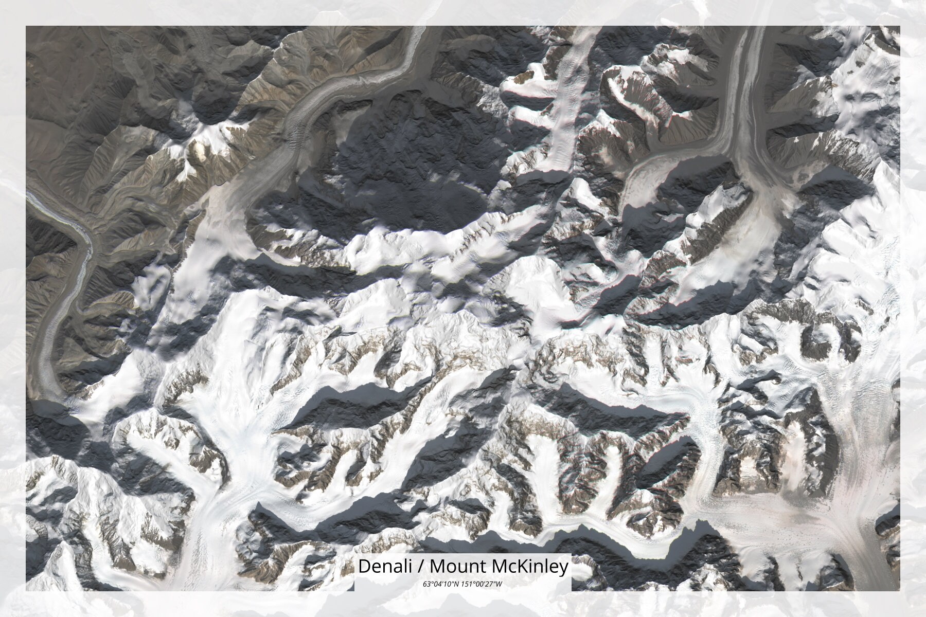 Denali (mount Mckinley) Satellite Map, Denali Map, Denali Topographic ...