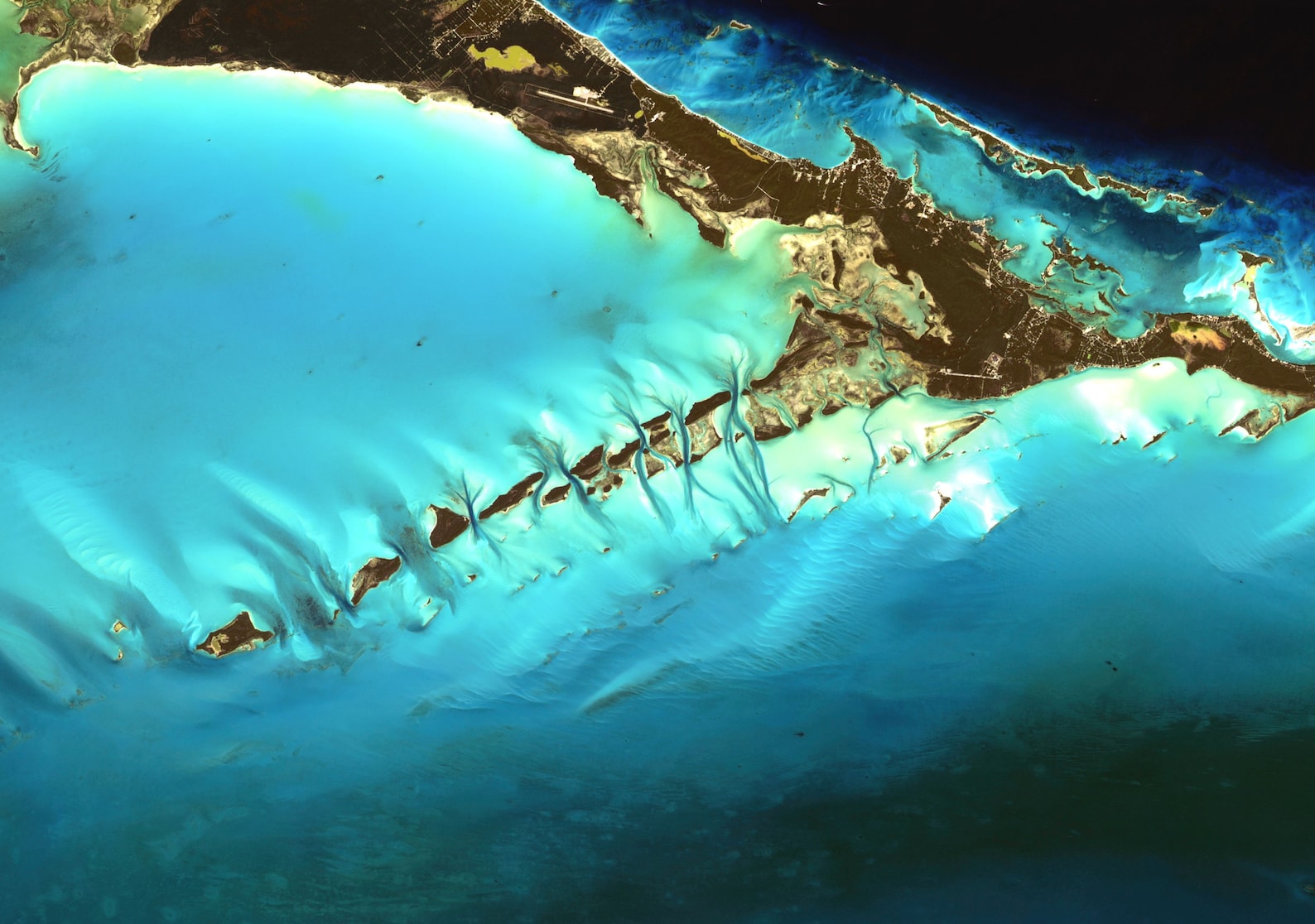 The Bahamas Exuma Islands Satellite Imagery, Aerial Map, Map Art ...