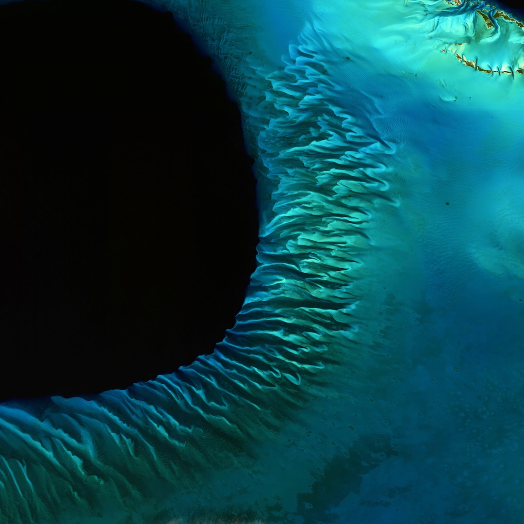 Great Bahama Bank Satellite Image, Bahamas, Caribbean, Aerial Map, Map ...