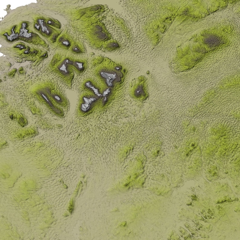 Ireland Map, Ireland Peridot Terrain Map, Ireland Topographic Map, Map ...