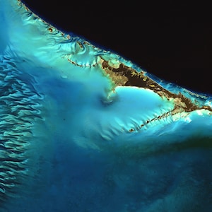 The Bahamas Exuma Islands Satellite Imagery, Aerial Map, Map Art ...