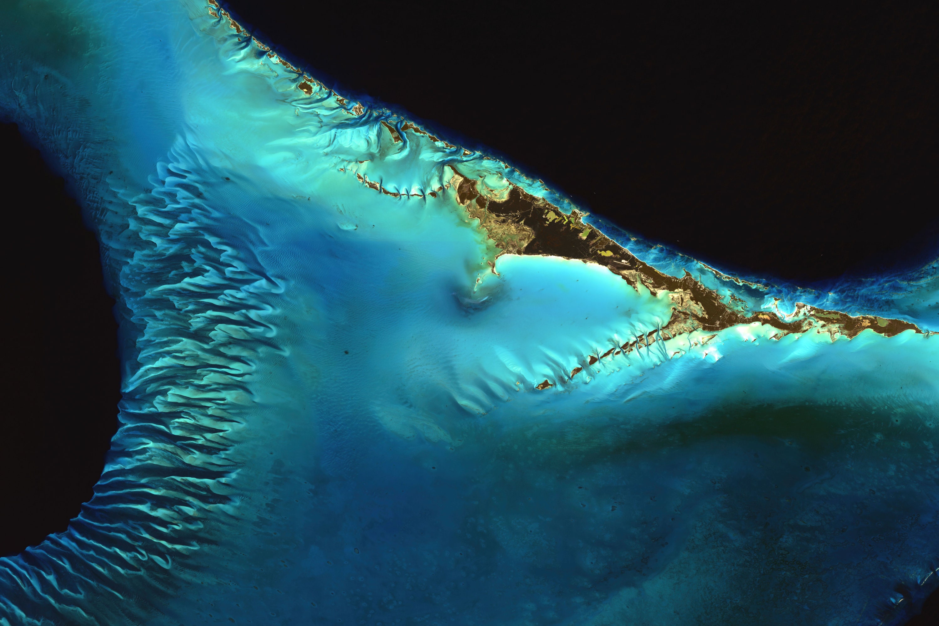The Bahamas Exuma Islands Satellite Imagery, Aerial Map, Map Art ...