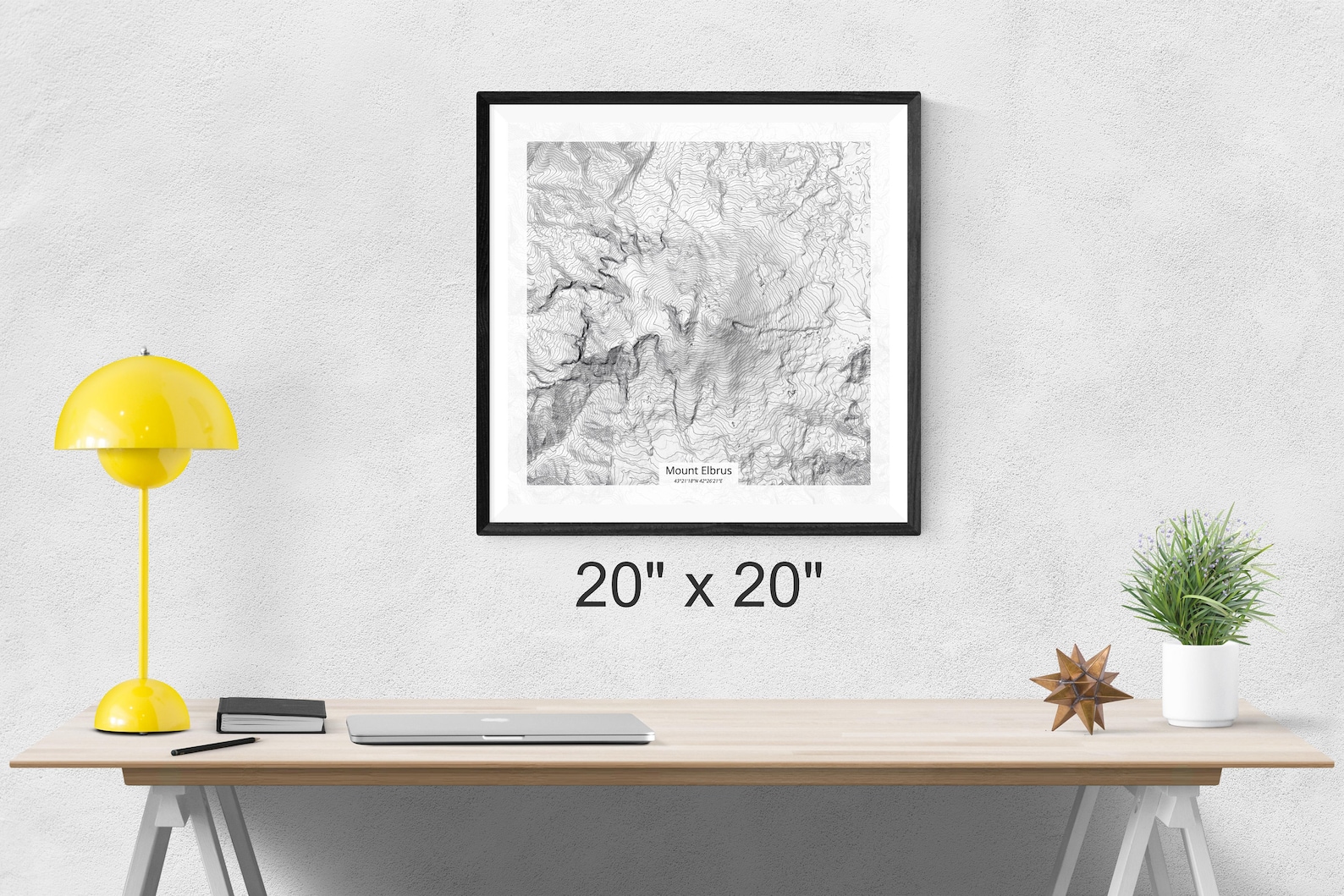 Mount Elbrus Grayscale Topographic Map, Mt. Elbrus Gray-scale Topo Map ...