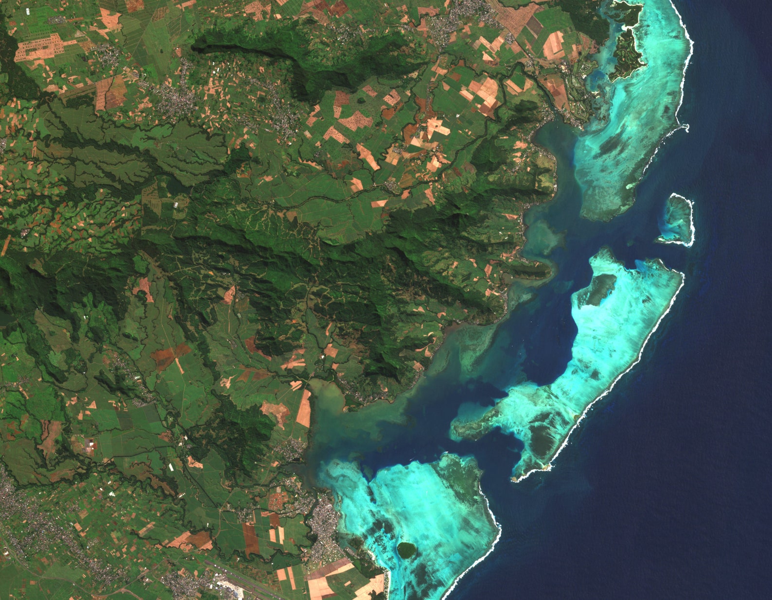 Mauritius Satellite Imagery, Mauritius, Indian Ocean, Aerial Map, Map ...