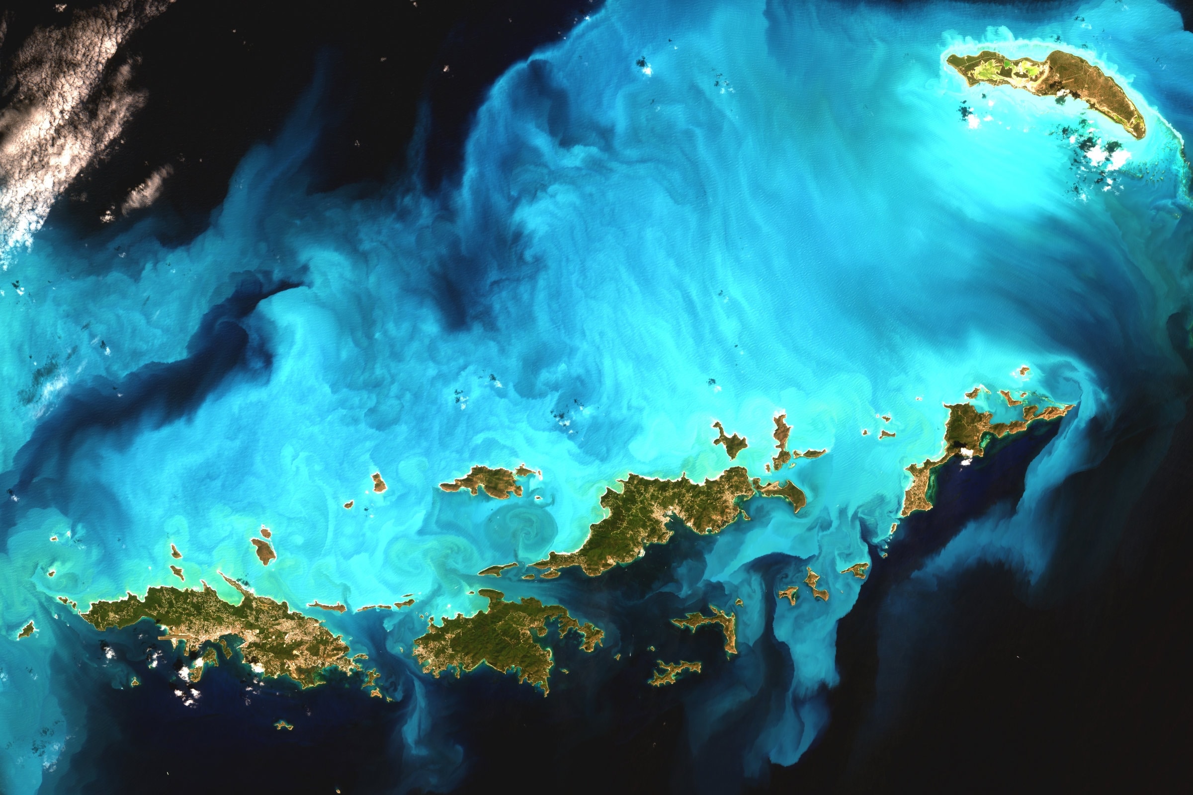 Virgin Islands Satellite Imagery, US Virgin Islands, British Virgin ...