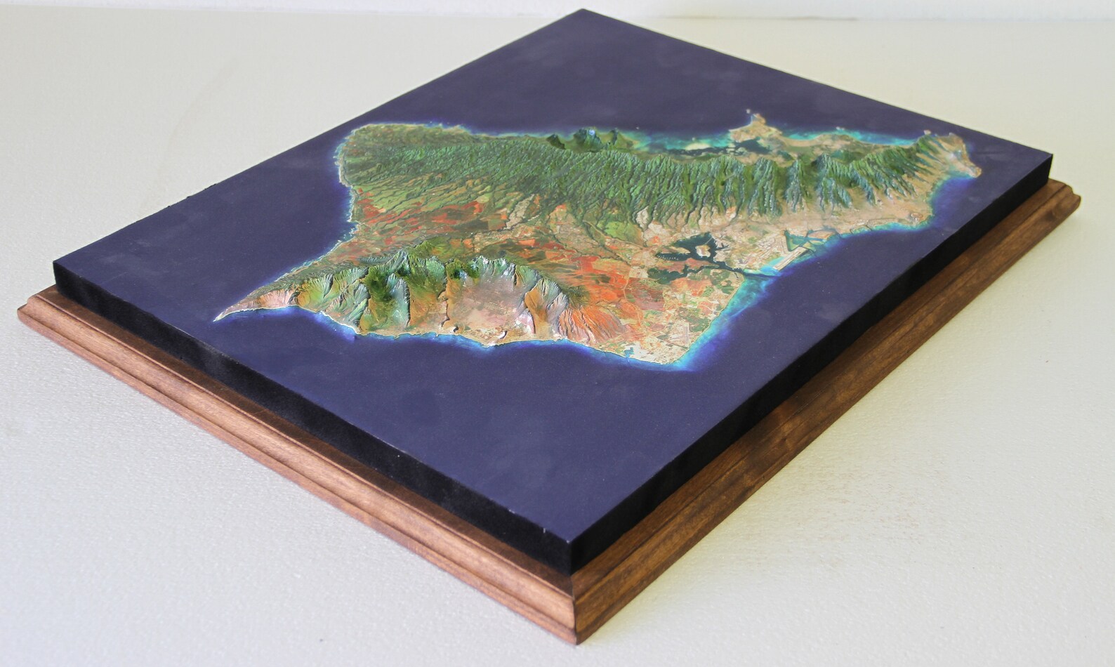 O'ahu 3D Printed Relief Map, Large, Solid Surface, PLA, Hawai'i, Map ...