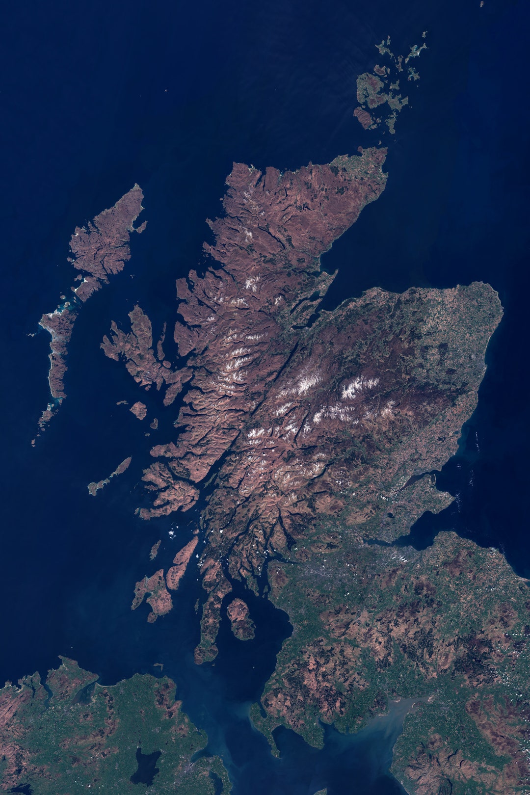 Scotland Satellite Imagery, Scotland From Space, Travel, Aerial Map ...