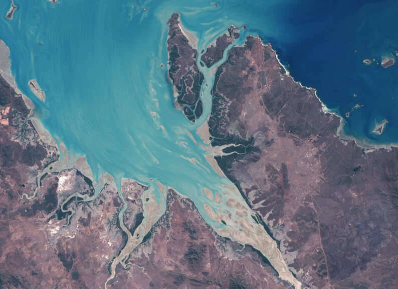 Great Barrier Reef Satellite Imagery, Australia, Coral Sea, Travel ...