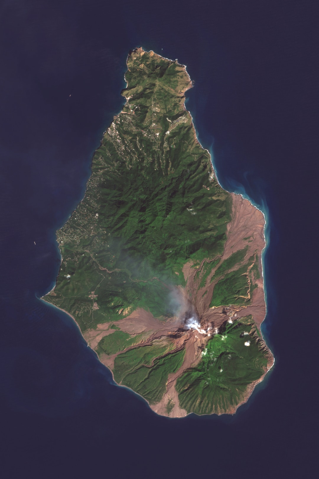 Montserrat Satellite Imagery, Montserrat, Caribbean Sea, Aerial Map ...
