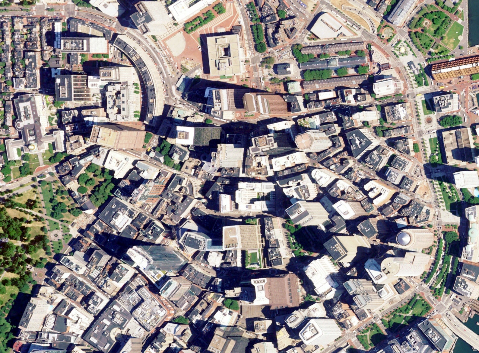 Downtown Boston Aerial Imagery, Boston, Massachusetts, USA, Aerial Map ...
