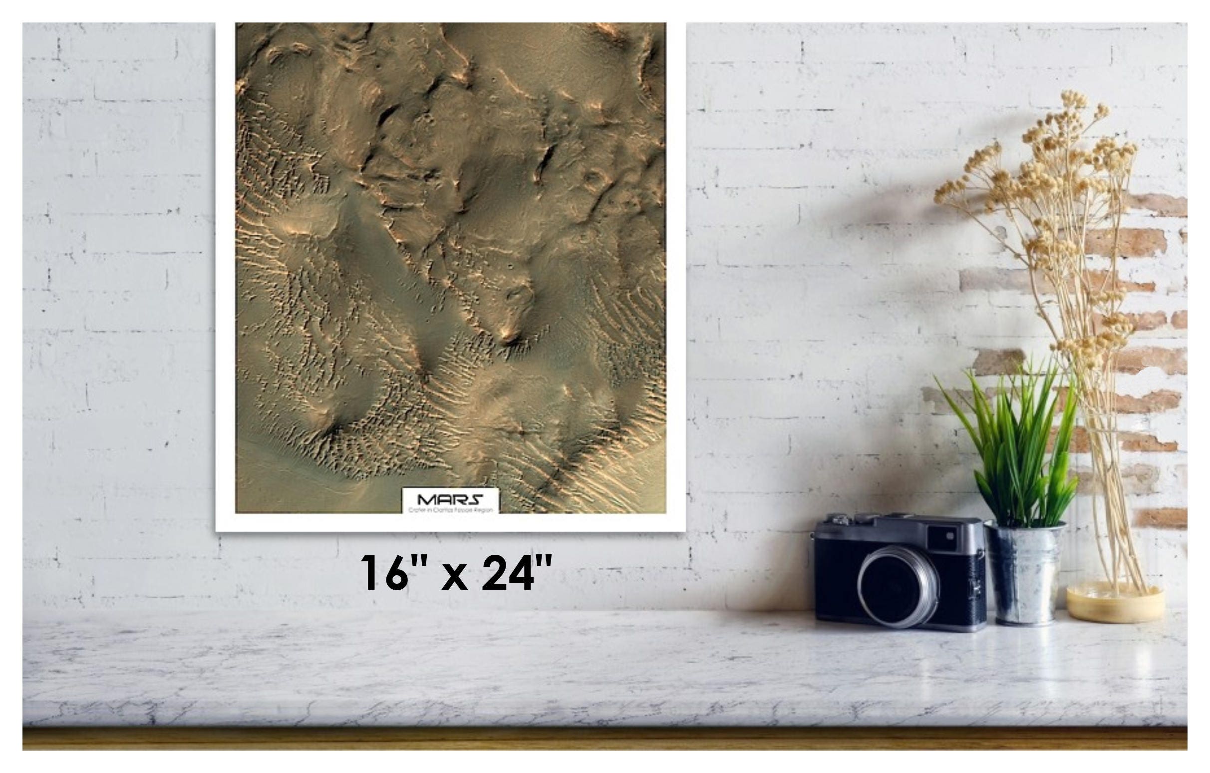 Mars, Crater in Claritas Fossae Region, Satellite Map - Etsy