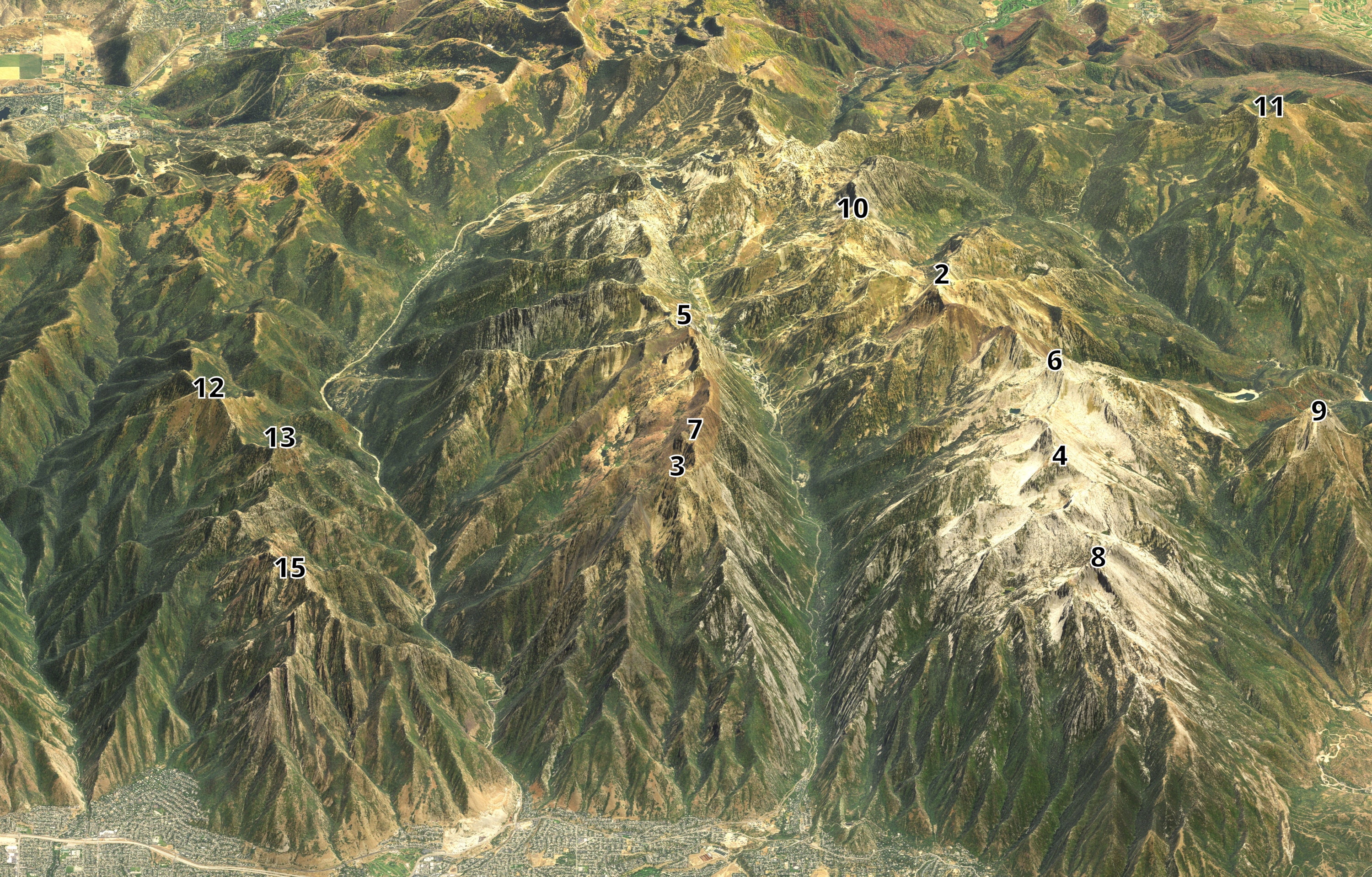 Central Wasatch Range 3D Map, Utah, Aerial Map, Map Art, 3D Rendering ...