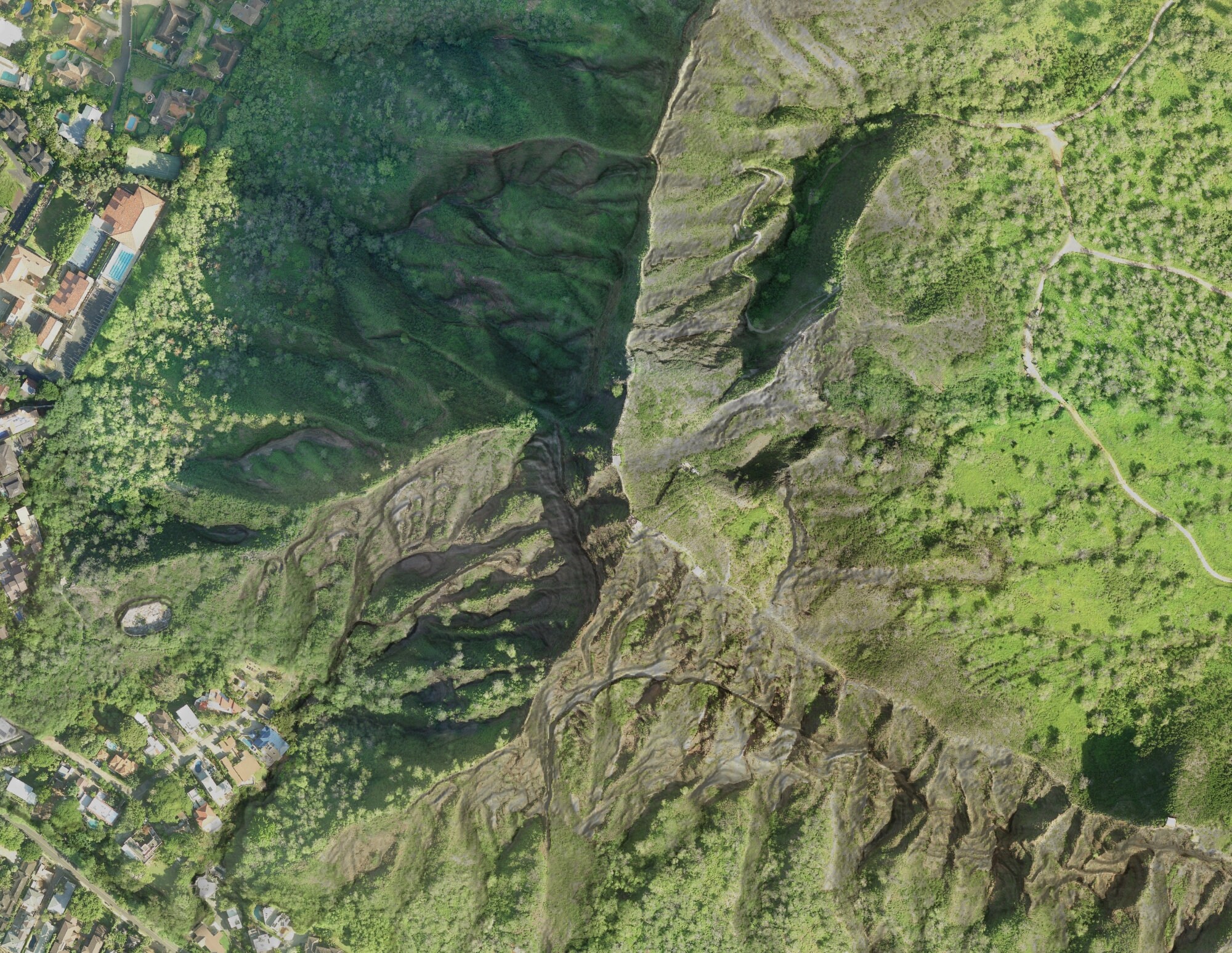 Diamond Head, O'ahu Hawai'i Enhanced Aerial Map - Etsy