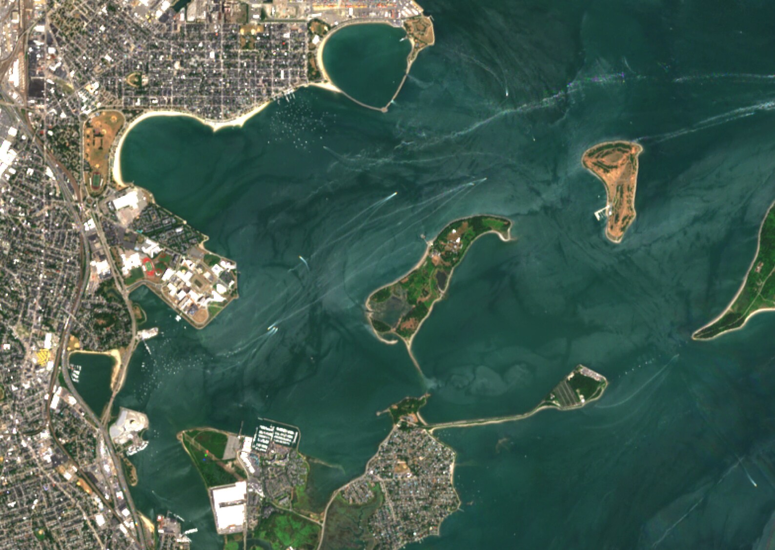 Boston Region Satellite Imagery, Boston, Massachusetts, USA, Aerial Map ...