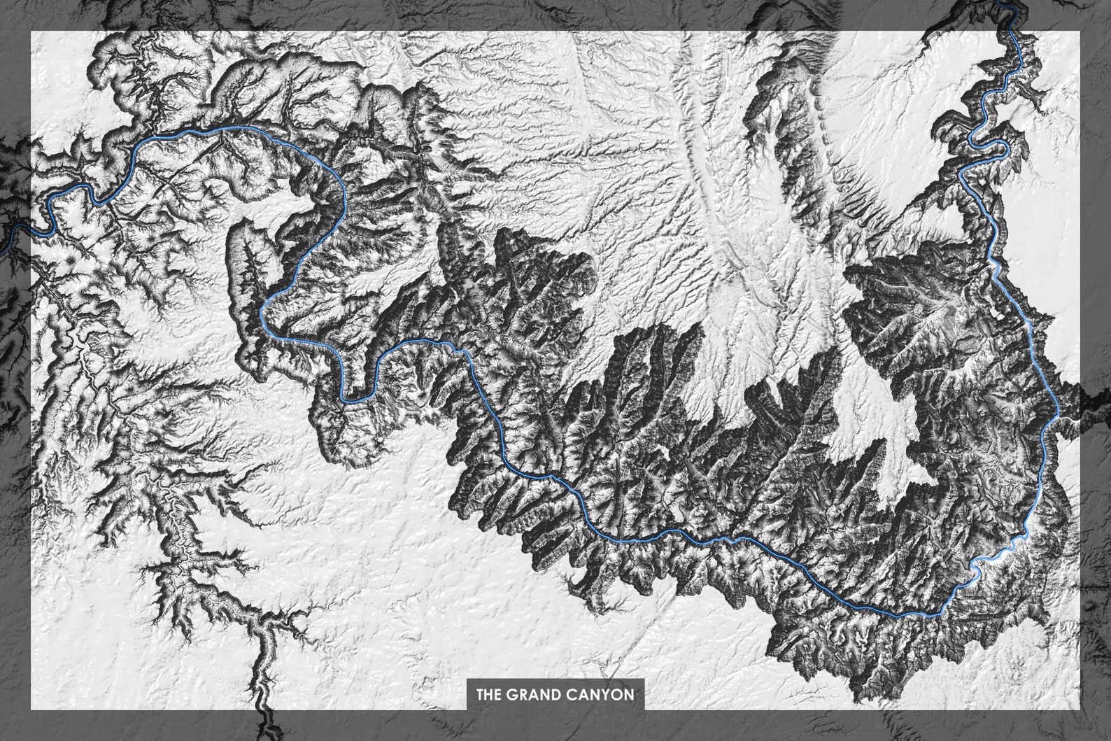 The Grand Canyon Topographic Map, Topo Map, Hillshading, Terrain Map ...