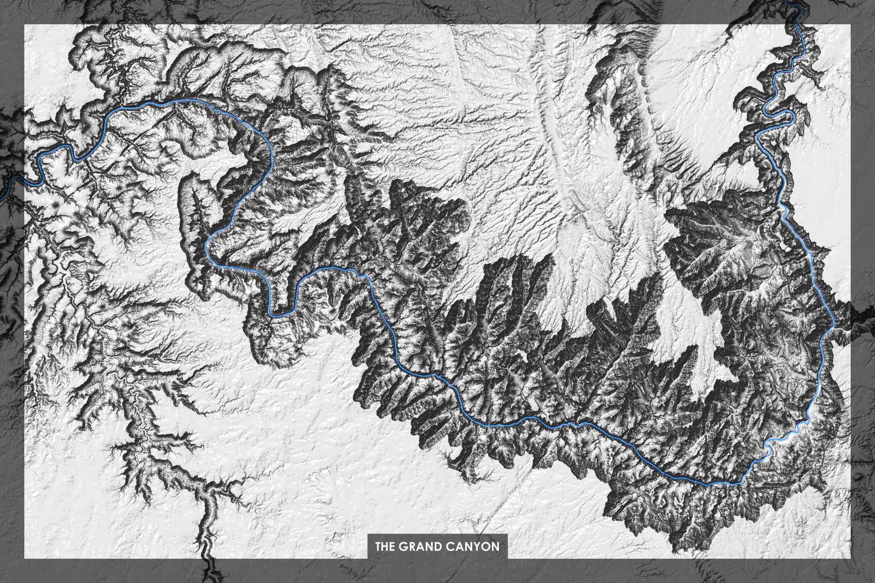 The Grand Canyon Topographic Map, Topo Map, Hillshading, Terrain Map ...