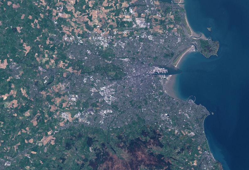 Ireland Satellite Imagery, Ireland From Space, Travel, Aerial Map, Map ...