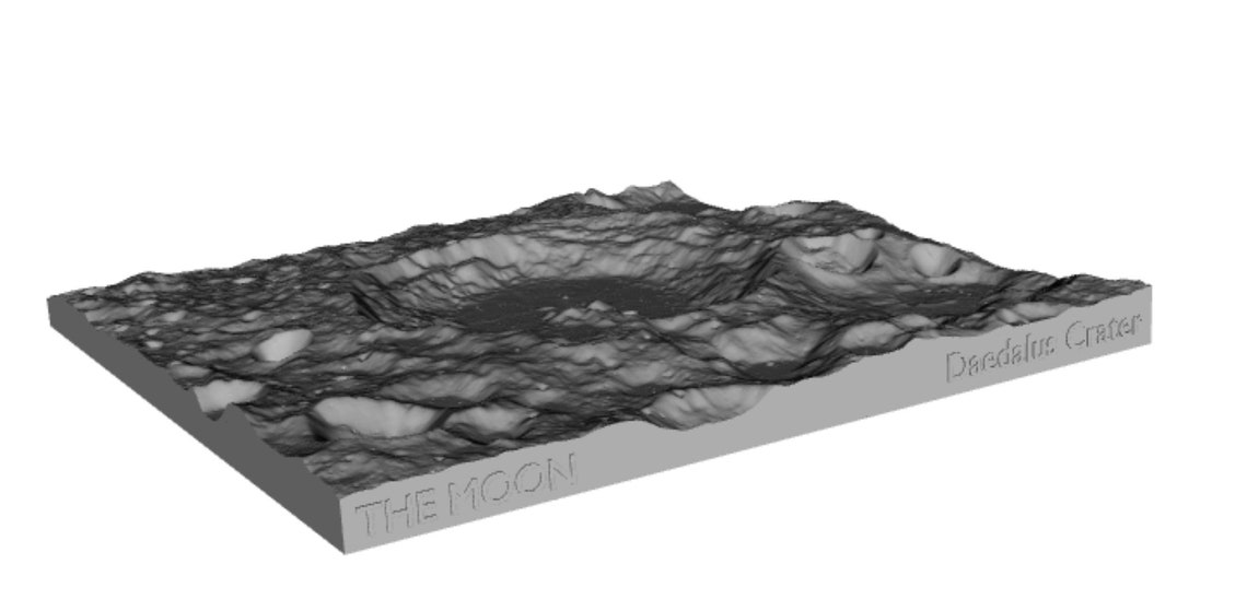 Daedalus Crater the Moon 3D Printed Map 3D Topo Map 3D - Etsy