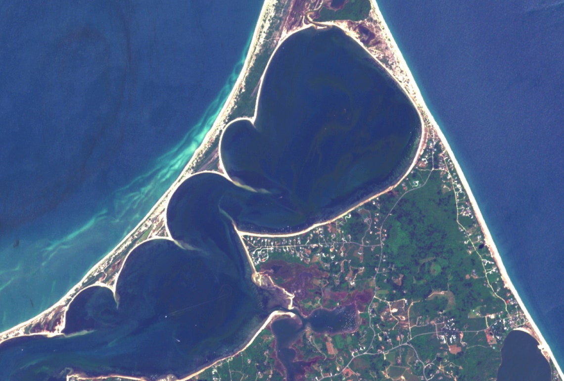 Nantucket Satellite Imagery, Massachusetts, USA, Aerial Map, Map Art ...