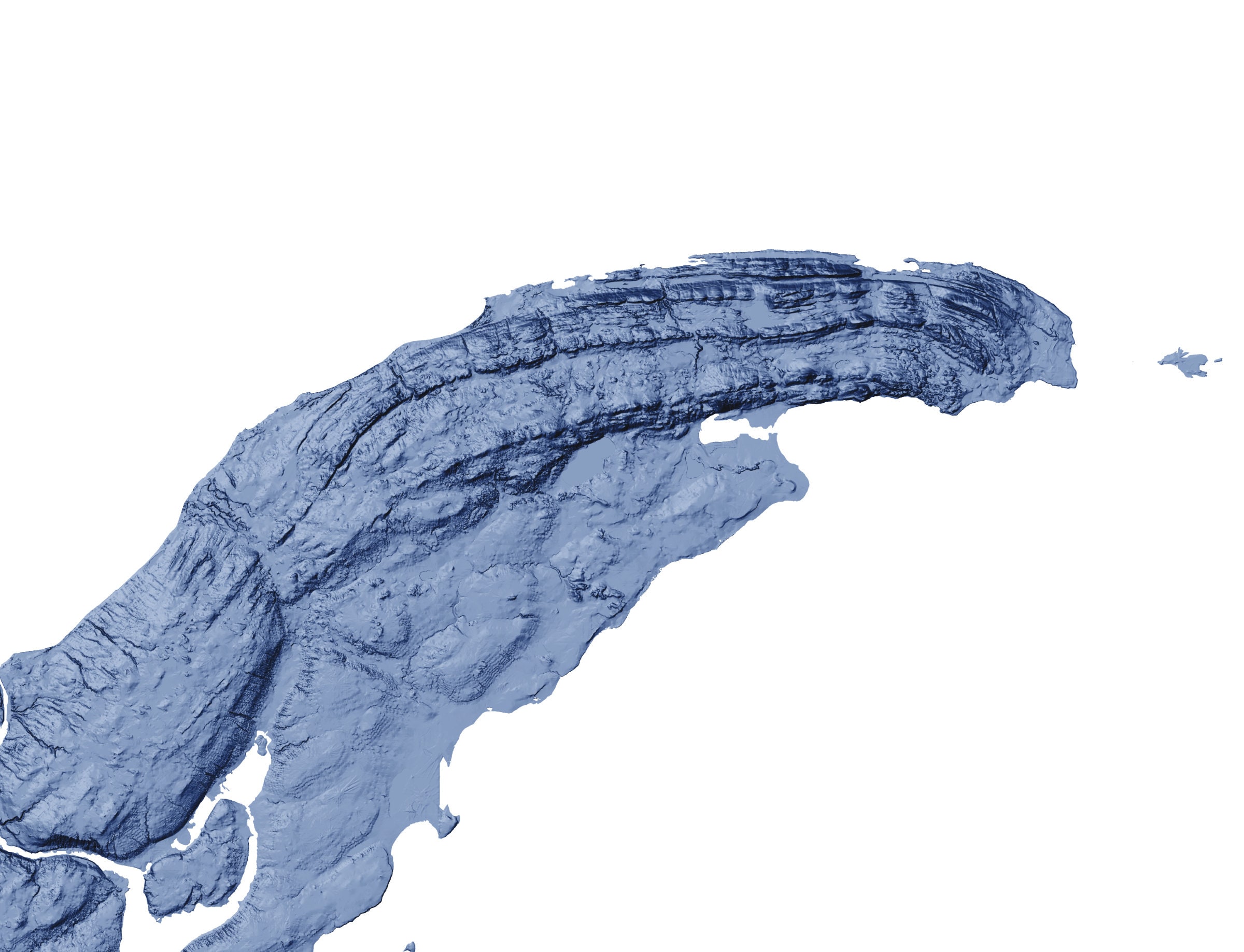 Upper Peninsula of Michigan Terrain Map, Map Art, Cartography, Shaded ...